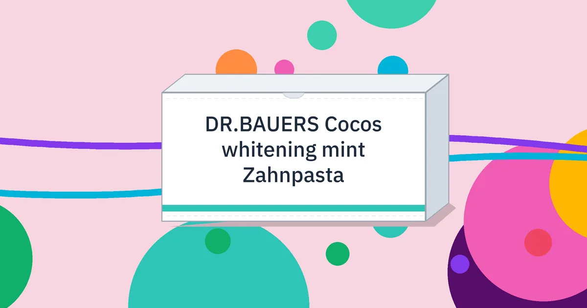 Symbolbild: Packung mit der Aufschrift DR.BAUERS Cocos whitening mint Zahnpasta (PZN 16352037) – Verfügbarkeit und Bezug in Apotheken in Frankfurt am Main