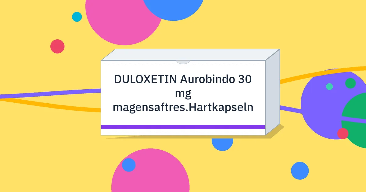 Symbolbild: Packung mit der Aufschrift DULOXETIN Aurobindo 30 mg magensaftres.Hartkapseln (PZN 11373371) – Verfügbarkeit und Bezug in Apotheken in Frankfurt am Main