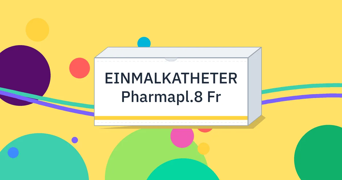 Symbolbild: Packung mit der Aufschrift EINMALKATHETER Pharmapl.8 Fr (PZN 03165115) – Verfügbarkeit und Bezug in Apotheken in Frankfurt am Main