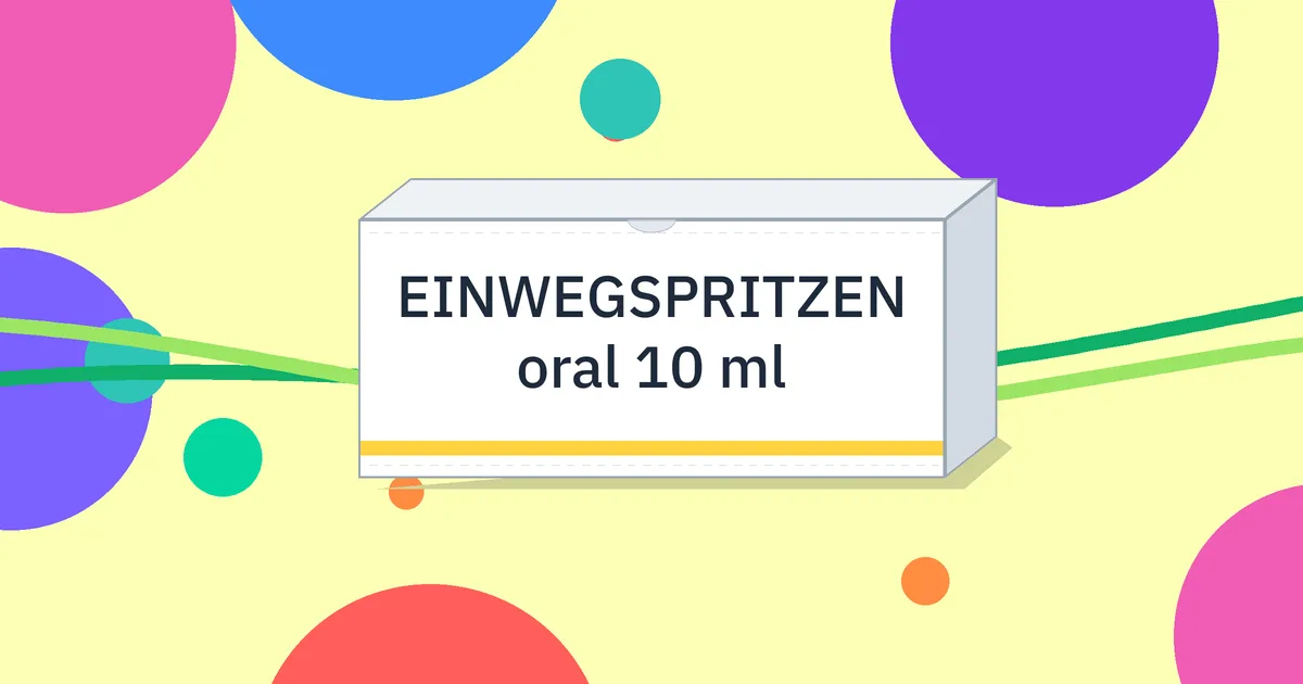 Symbolbild: Packung mit der Aufschrift EINWEGSPRITZEN oral 10 ml (PZN 19996539) – Verfügbarkeit und Bezug in Apotheken in Frankfurt am Main