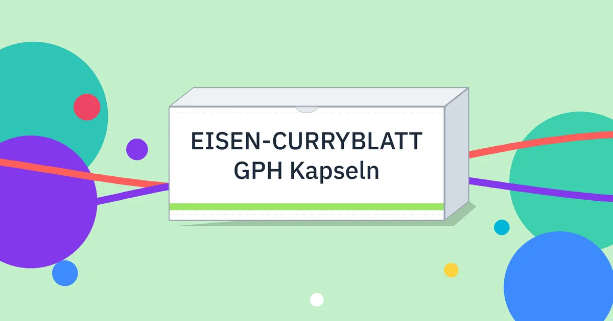 Symbolbild: Packung mit der Aufschrift EISEN-CURRYBLATT GPH Kapseln (PZN 11219960) – Verfügbarkeit und Bezug in Apotheken in Frankfurt am Main