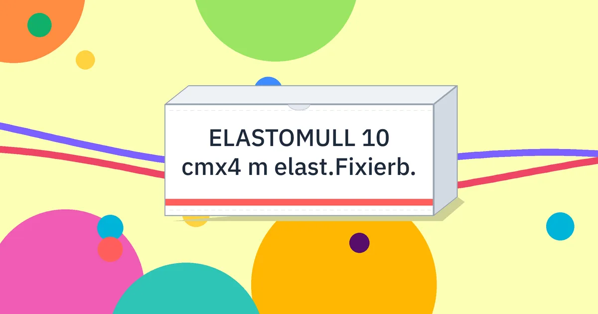 Symbolbild: Packung mit der Aufschrift ELASTOMULL 10 cmx4 m elast.Fixierb. (PZN 19347373) – Verfügbarkeit und Bezug in Apotheken in Frankfurt am Main