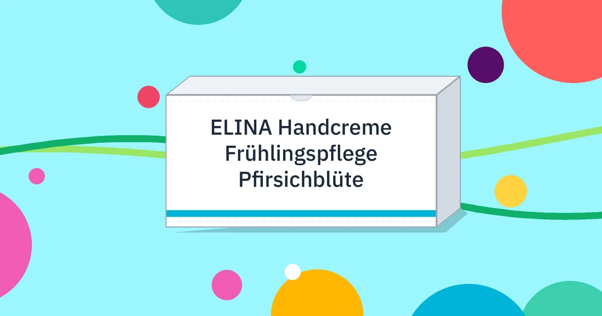 Symbolbild: Packung mit der Aufschrift ELINA Handcreme Frühlingspflege Pfirsichblüte (PZN 15329289) – Verfügbarkeit und Bezug in Apotheken in Frankfurt am Main
