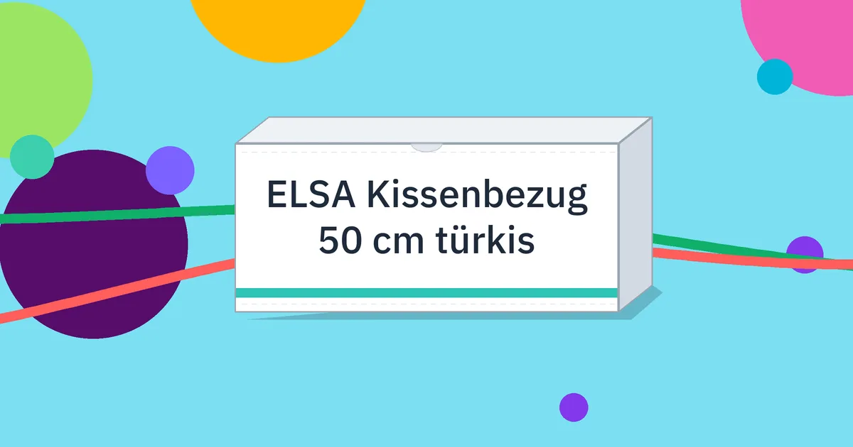 Symbolbild: Packung mit der Aufschrift ELSA Kissenbezug 50 cm türkis (PZN 02816823) – Verfügbarkeit und Bezug in Apotheken in Frankfurt am Main