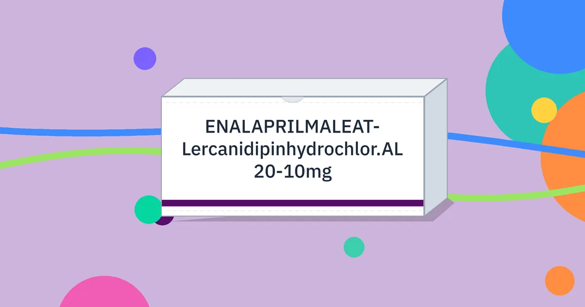 Symbolbild: Packung mit der Aufschrift ENALAPRILMALEAT-Lercanidipinhydrochlor.AL 20-10mg (PZN 13581079) – Verfügbarkeit und Bezug in Apotheken in Frankfurt am Main