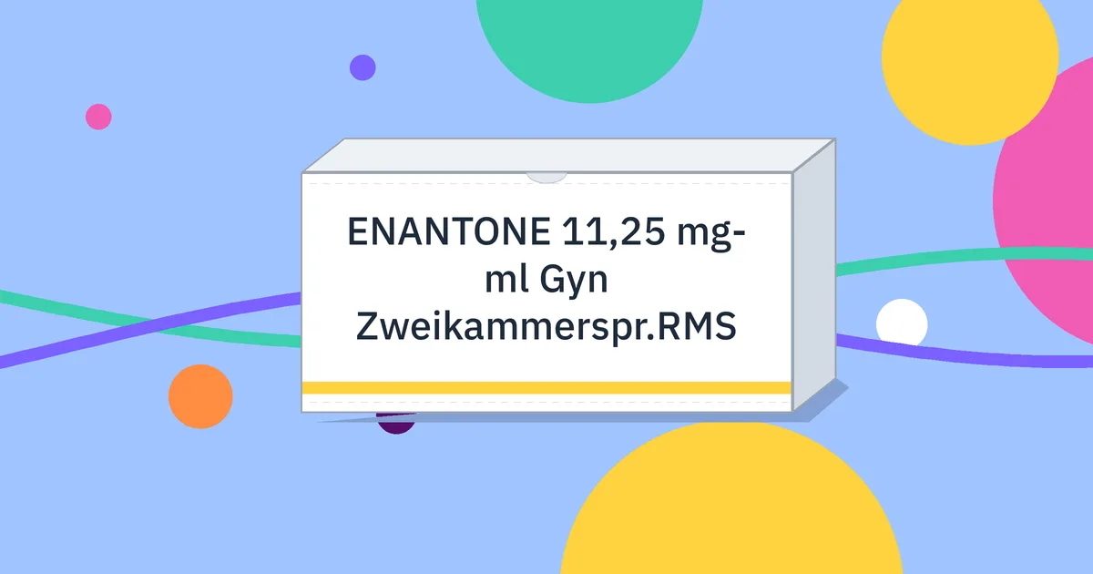 Symbolbild: Packung mit der Aufschrift ENANTONE 11,25 mg-ml Gyn Zweikammerspr.RMS (PZN 11230186) – Verfügbarkeit und Bezug in Apotheken in Frankfurt am Main