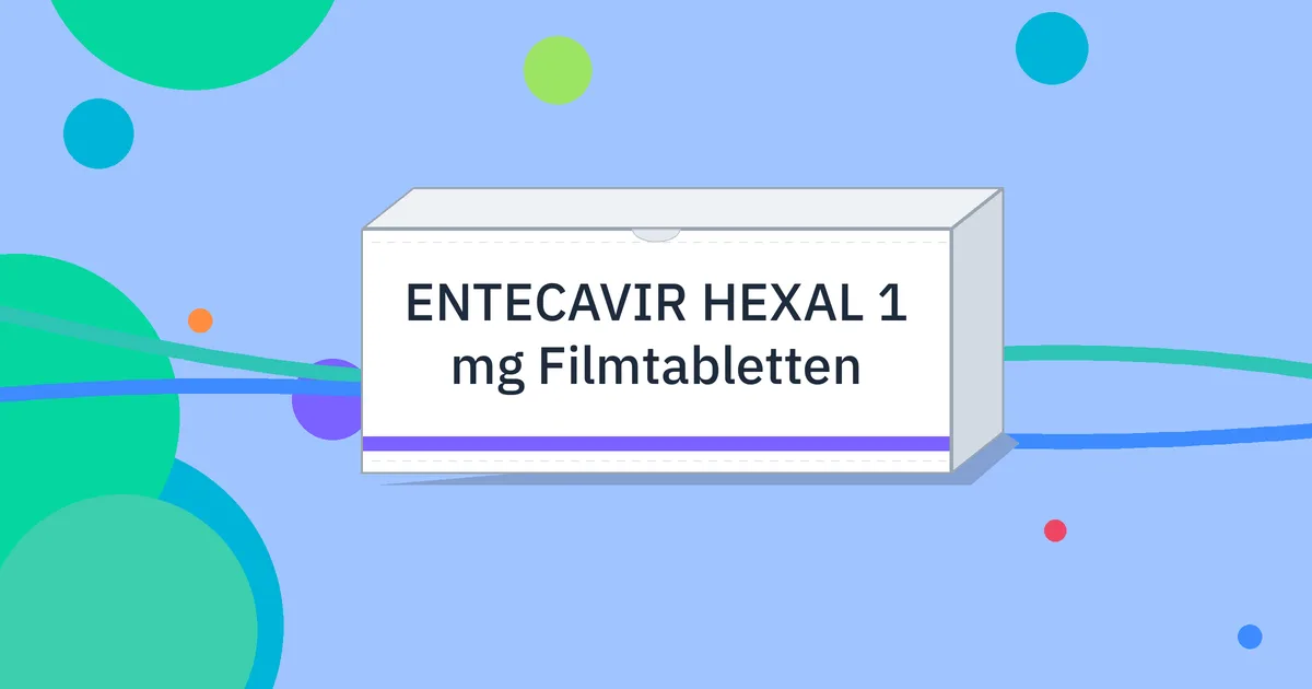 Symbolbild: Packung mit der Aufschrift ENTECAVIR HEXAL 1 mg Filmtabletten (PZN 12422829) – Verfügbarkeit und Bezug in Apotheken in Frankfurt am Main