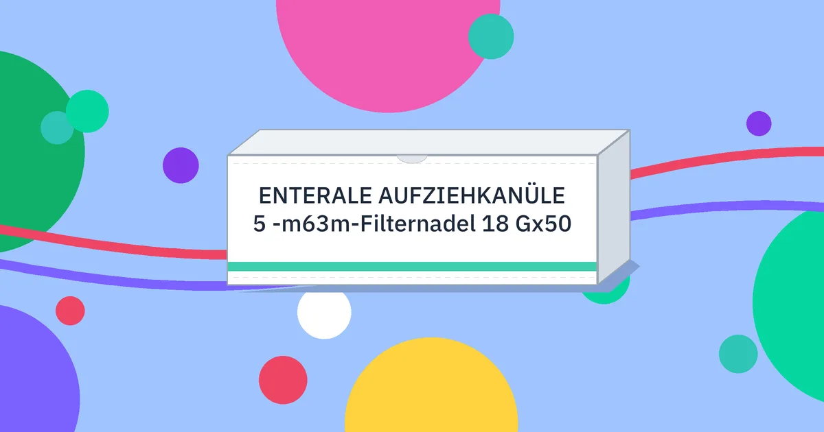 Symbolbild: Packung mit der Aufschrift ENTERALE AUFZIEHKANÜLE 5 -m63m-Filternadel 18 Gx50 (PZN 19996597) – Verfügbarkeit und Bezug in Apotheken in Frankfurt am Main