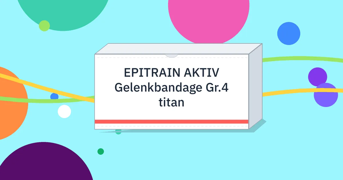 Symbolbild: Packung mit der Aufschrift EPITRAIN AKTIV Gelenkbandage Gr.4 titan (PZN 01286346) – Verfügbarkeit und Bezug in Apotheken in Frankfurt am Main