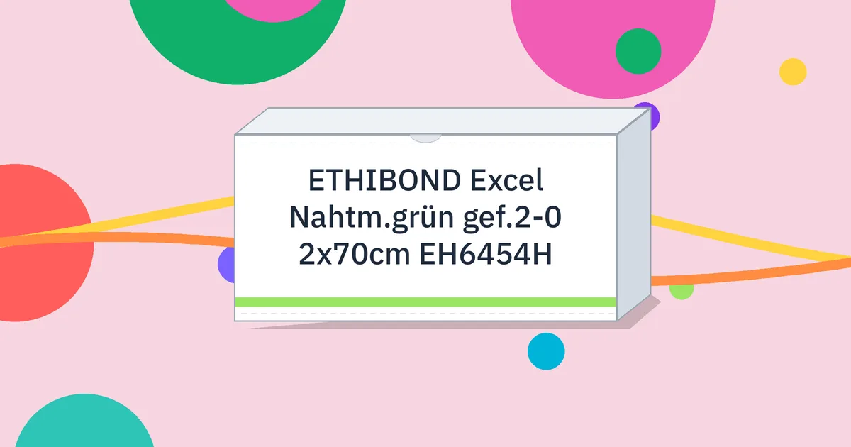 Symbolbild: Packung mit der Aufschrift ETHIBOND Excel Nahtm.grün gef.2-0 2x70cm EH6454H (PZN 20173398) – Verfügbarkeit und Bezug in Apotheken in Frankfurt am Main