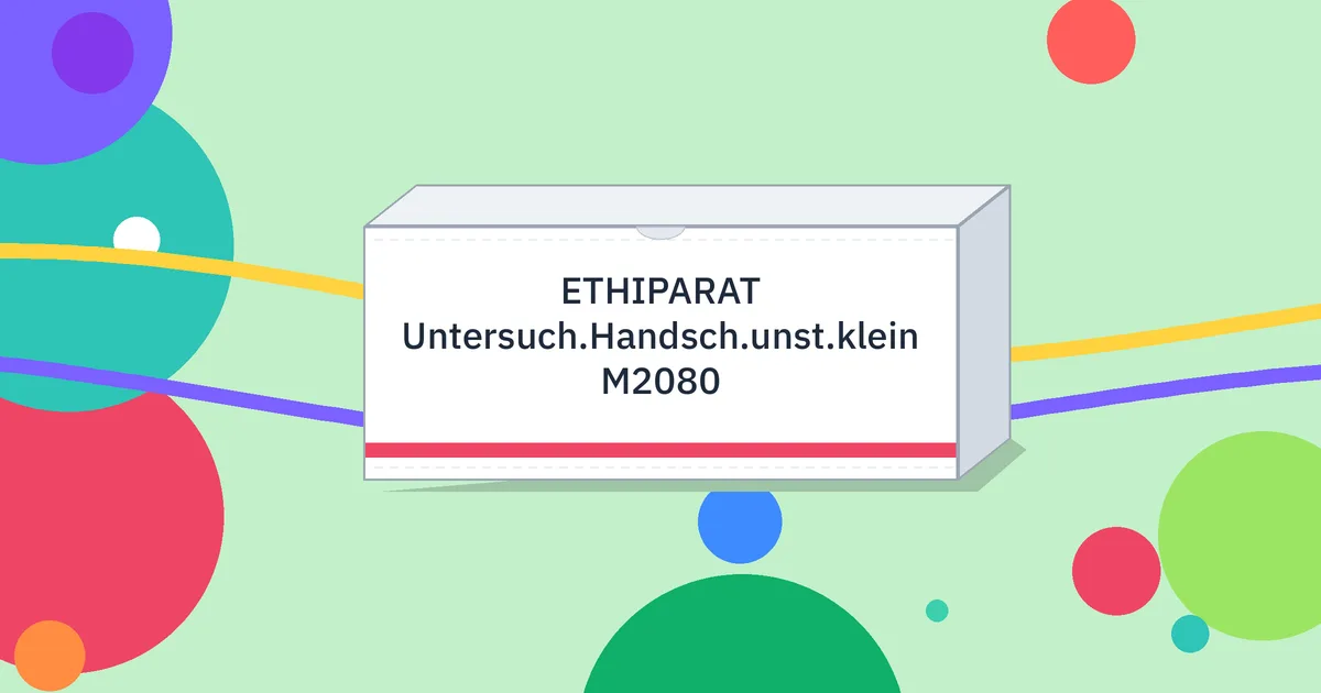 Symbolbild: Packung mit der Aufschrift ETHIPARAT Untersuch.Handsch.unst.klein M2080 (PZN 01230920) – Verfügbarkeit und Bezug in Apotheken in Frankfurt am Main