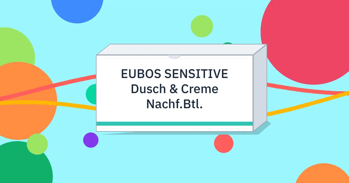 Symbolbild: Packung mit der Aufschrift EUBOS SENSITIVE Dusch & Creme Nachf.Btl. (PZN 06608553) – Verfügbarkeit und Bezug in Apotheken in Frankfurt am Main