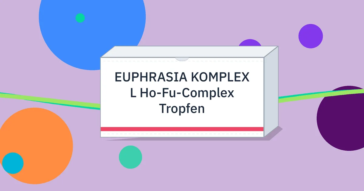 Symbolbild: Packung mit der Aufschrift EUPHRASIA KOMPLEX L Ho-Fu-Complex Tropfen (PZN 04469662) – Verfügbarkeit und Bezug in Apotheken in Frankfurt am Main