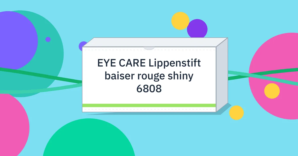 Symbolbild: Packung mit der Aufschrift EYE CARE Lippenstift baiser rouge shiny 6808 (PZN 19690757) – Verfügbarkeit und Bezug in Apotheken in Frankfurt am Main