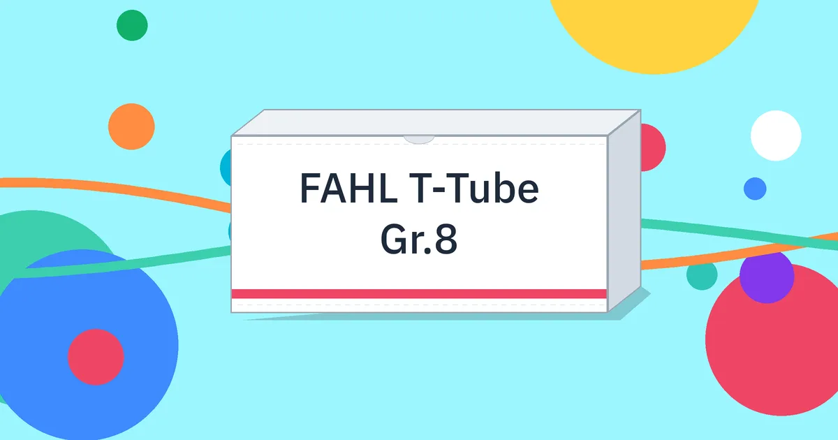 Symbolbild: Packung mit der Aufschrift FAHL T-Tube Gr.8 (PZN 11299054) – Verfügbarkeit und Bezug in Apotheken in Frankfurt am Main