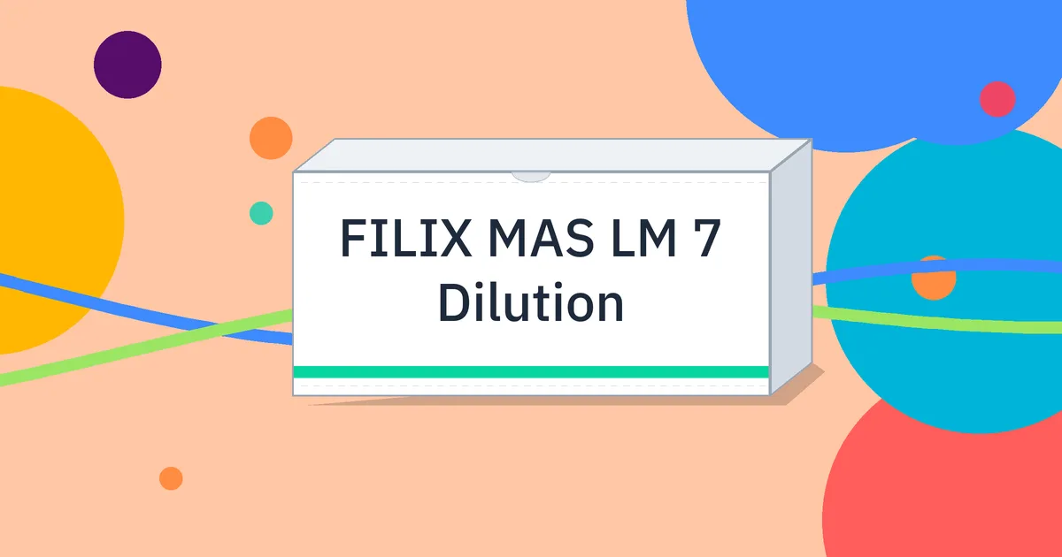 Symbolbild: Packung mit der Aufschrift FILIX MAS LM 7 Dilution (PZN 13488724) – Verfügbarkeit und Bezug in Apotheken in Frankfurt am Main