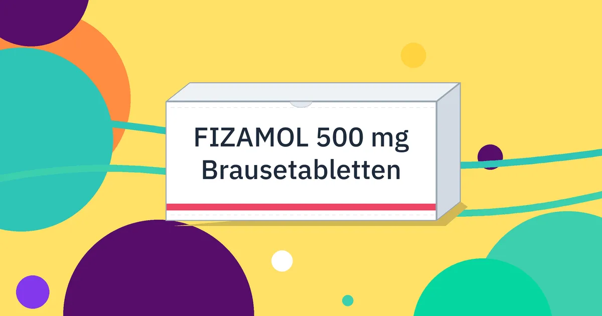Symbolbild: Packung mit der Aufschrift FIZAMOL 500 mg Brausetabletten (PZN 16678112) – Verfügbarkeit und Bezug in Apotheken in Frankfurt am Main
