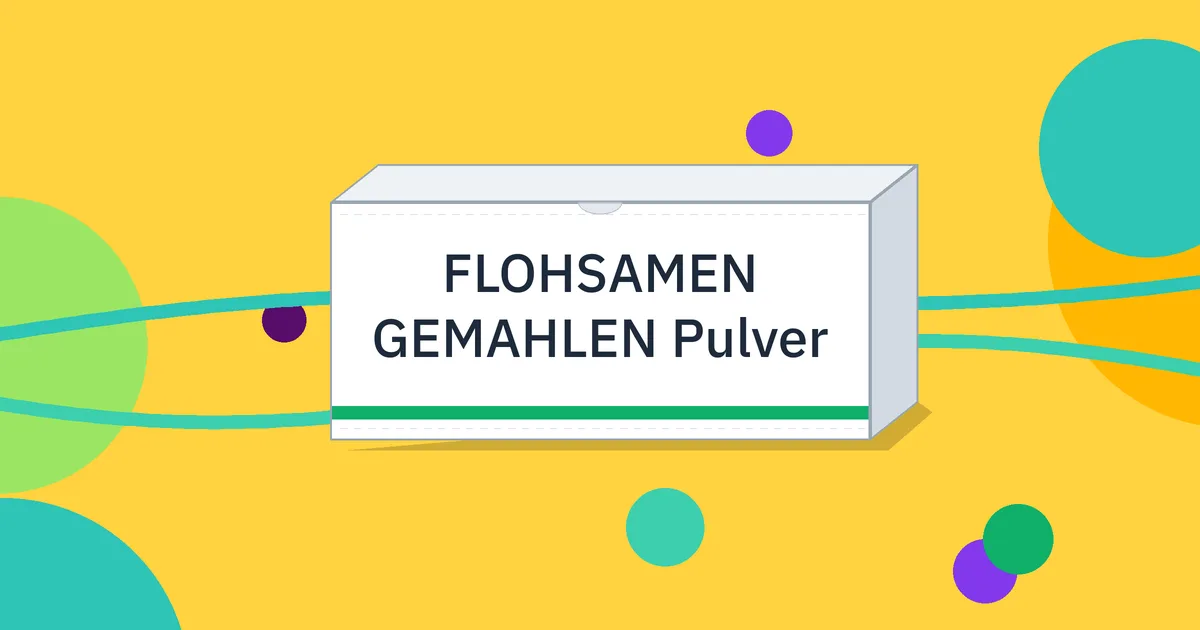 Symbolbild: Packung mit der Aufschrift FLOHSAMEN GEMAHLEN Pulver (PZN 12643938) – Verfügbarkeit und Bezug in Apotheken in Frankfurt am Main