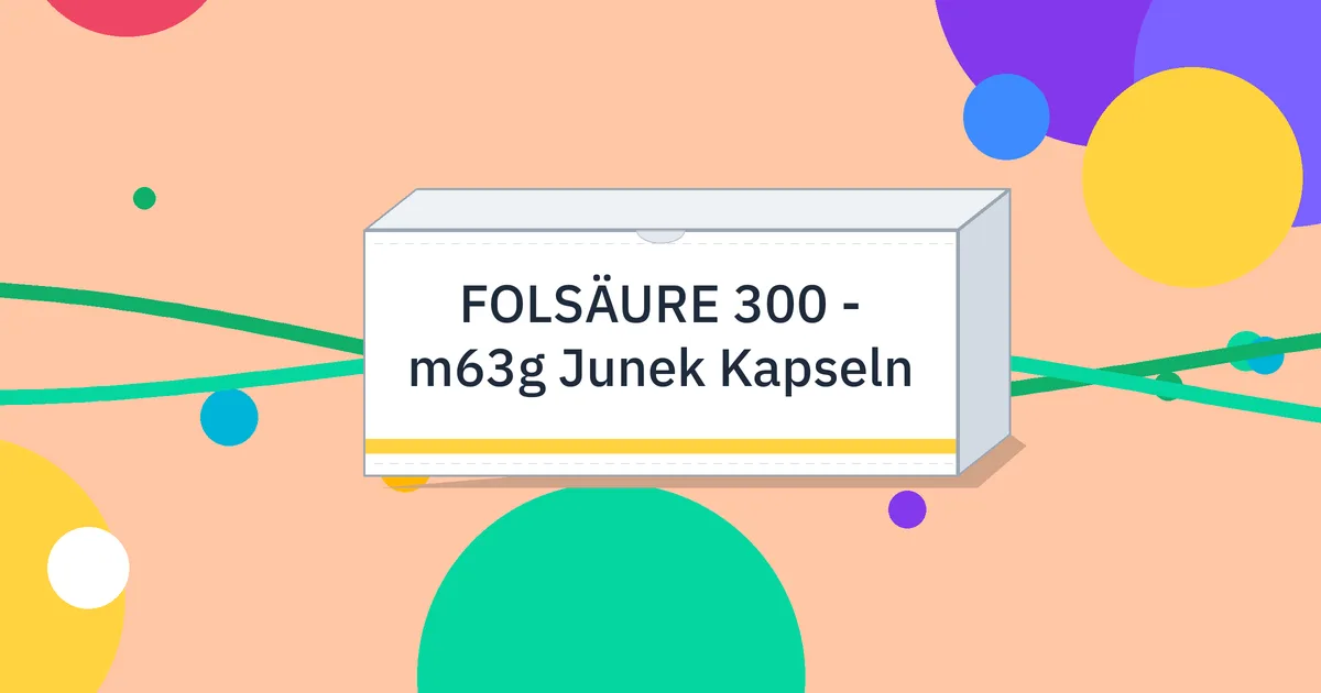 Symbolbild: Packung mit der Aufschrift FOLSÄURE 300 -m63g Junek Kapseln (PZN 10052653) – Verfügbarkeit und Bezug in Apotheken in Frankfurt am Main