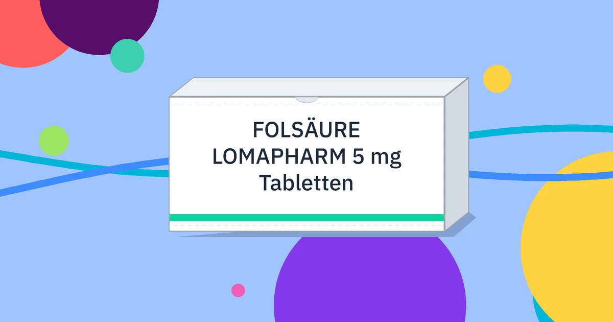 Symbolbild: Packung mit der Aufschrift FOLSÄURE LOMAPHARM 5 mg Tabletten (PZN 01713357) – Verfügbarkeit und Bezug in Apotheken in Frankfurt am Main