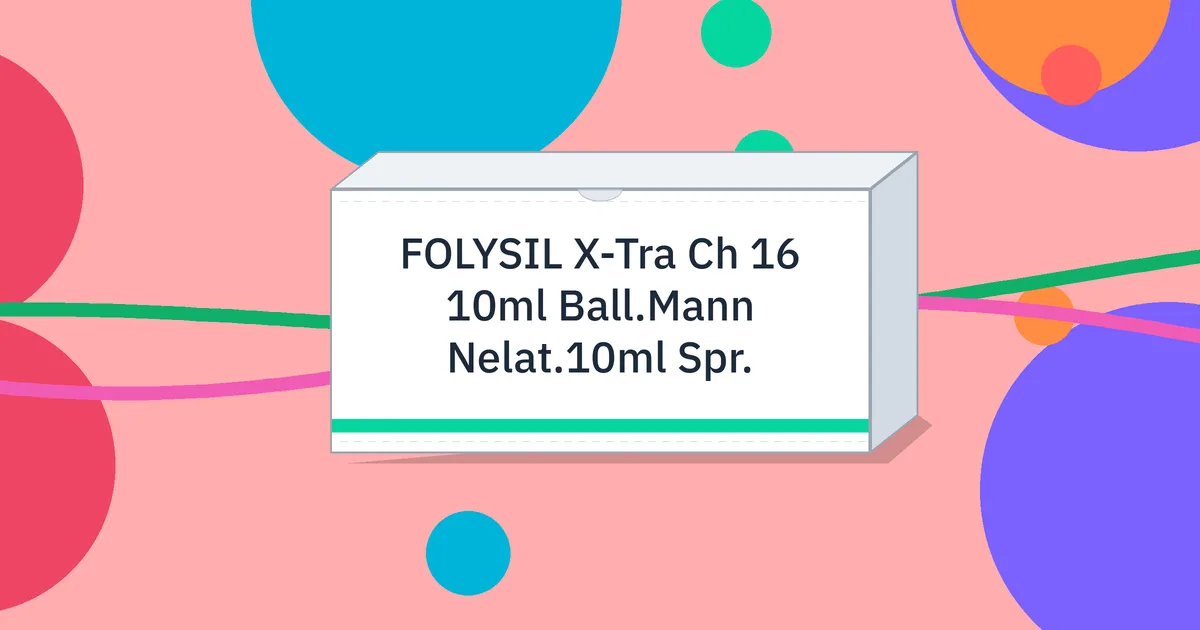 Symbolbild: Packung mit der Aufschrift FOLYSIL X-Tra Ch 16 10ml Ball.Mann Nelat.10ml Spr. (PZN 17998327) – Verfügbarkeit und Bezug in Apotheken in Frankfurt am Main