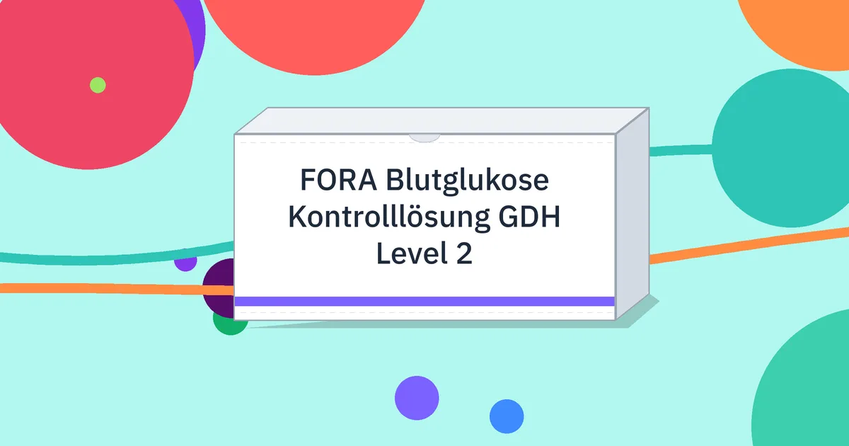 Symbolbild: Packung mit der Aufschrift FORA Blutglukose Kontrolllösung GDH Level 2 (PZN 15246787) – Verfügbarkeit und Bezug in Apotheken in Frankfurt am Main