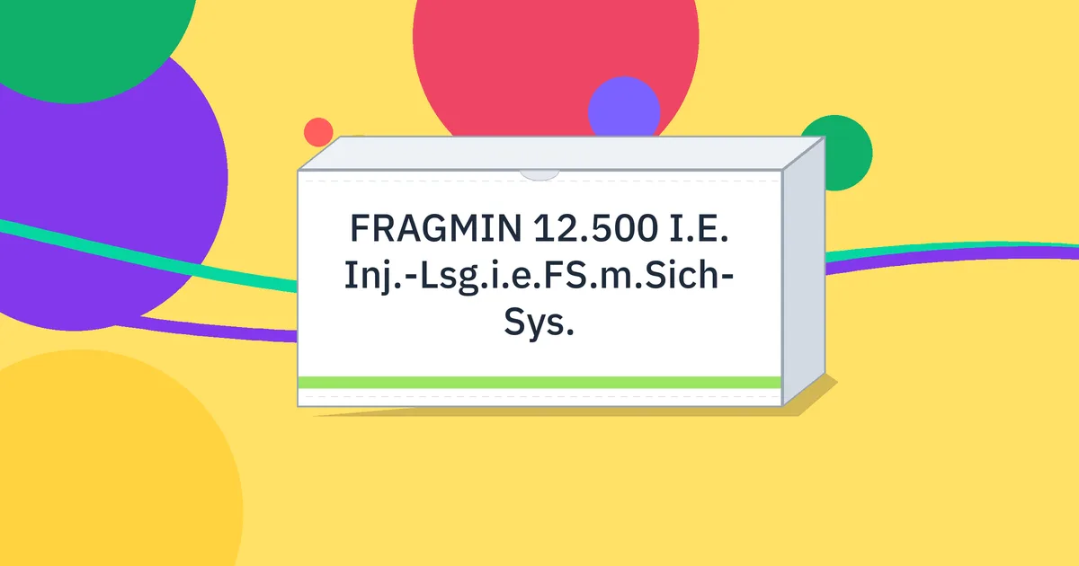 Symbolbild: Packung mit der Aufschrift FRAGMIN 12.500 I.E. Inj.-Lsg.i.e.FS.m.Sich-Sys. (PZN 09198009) – Verfügbarkeit und Bezug in Apotheken in Frankfurt am Main