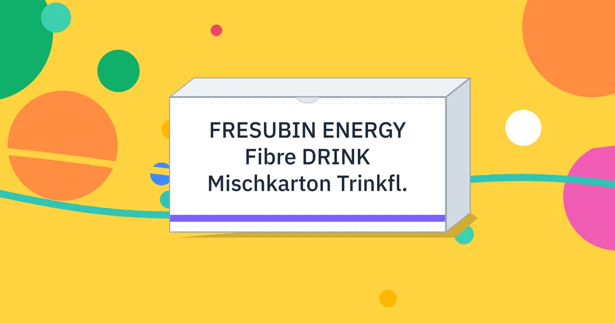Symbolbild: Packung mit der Aufschrift FRESUBIN ENERGY Fibre DRINK Mischkarton Trinkfl. (PZN 09730154) – Verfügbarkeit und Bezug in Apotheken in Frankfurt am Main
