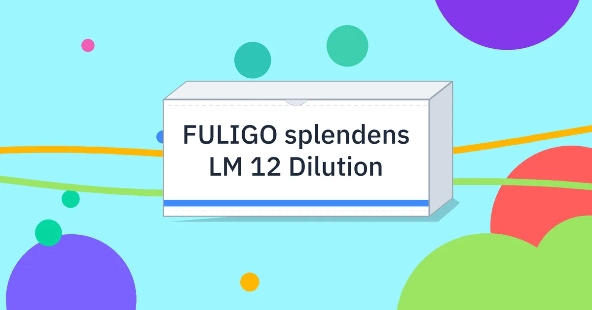 Symbolbild: Packung mit der Aufschrift FULIGO splendens LM 12 Dilution (PZN 13493412) – Verfügbarkeit und Bezug in Apotheken in Frankfurt am Main