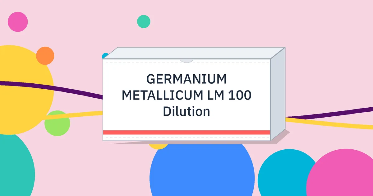 Symbolbild: Packung mit der Aufschrift GERMANIUM METALLICUM LM 100 Dilution (PZN 12877458) – Verfügbarkeit und Bezug in Apotheken in Frankfurt am Main