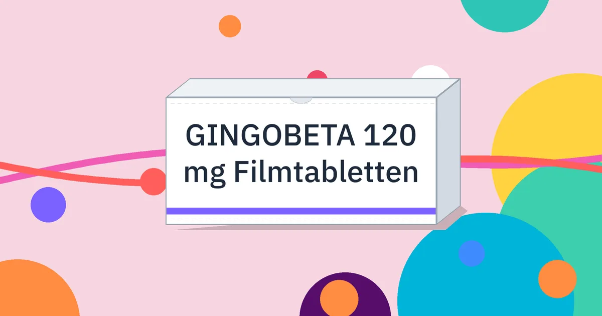 Symbolbild: Packung mit der Aufschrift GINGOBETA 120 mg Filmtabletten (PZN 14259701) – Verfügbarkeit und Bezug in Apotheken in Frankfurt am Main