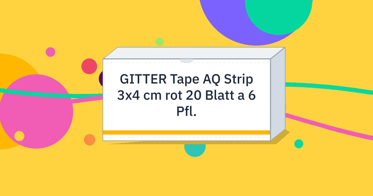 Symbolbild: Packung mit der Aufschrift GITTER Tape AQ Strip 3x4 cm rot 20 Blatt a 6 Pfl. (PZN 09539226) – Verfügbarkeit und Bezug in Apotheken in Frankfurt am Main