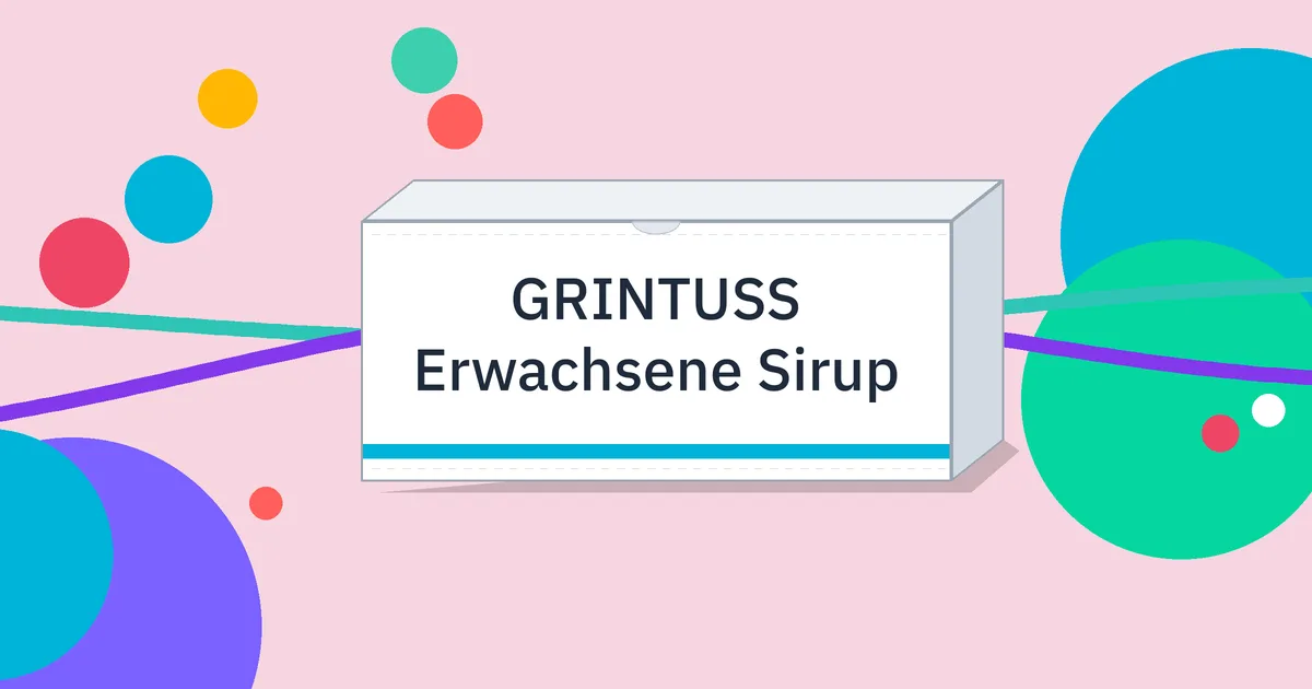 Symbolbild: Packung mit der Aufschrift GRINTUSS Erwachsene Sirup (PZN 19055280) – Verfügbarkeit und Bezug in Apotheken in Frankfurt am Main