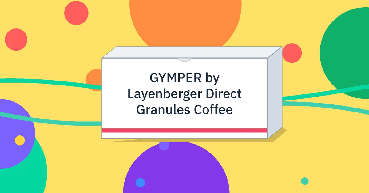 Symbolbild: Packung mit der Aufschrift GYMPER by Layenberger Direct Granules Coffee (PZN 16061475) – Verfügbarkeit und Bezug in Apotheken in Frankfurt am Main