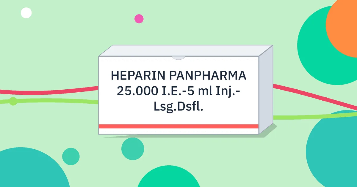Symbolbild: Packung mit der Aufschrift HEPARIN PANPHARMA 25.000 I.E.-5 ml Inj.-Lsg.Dsfl. (PZN 16200037) – Verfügbarkeit und Bezug in Apotheken in Frankfurt am Main