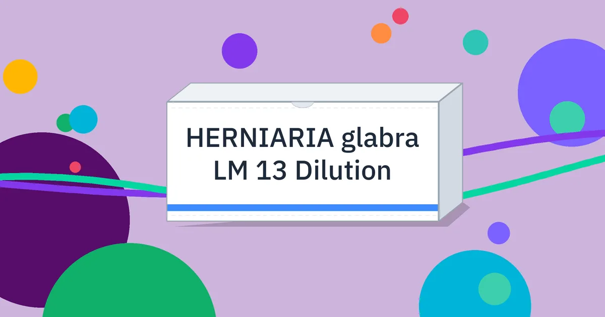 Symbolbild: Packung mit der Aufschrift HERNIARIA glabra LM 13 Dilution (PZN 13553031) – Verfügbarkeit und Bezug in Apotheken in Frankfurt am Main