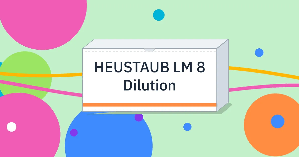 Symbolbild: Packung mit der Aufschrift HEUSTAUB LM 8 Dilution (PZN 12888284) – Verfügbarkeit und Bezug in Apotheken in Frankfurt am Main