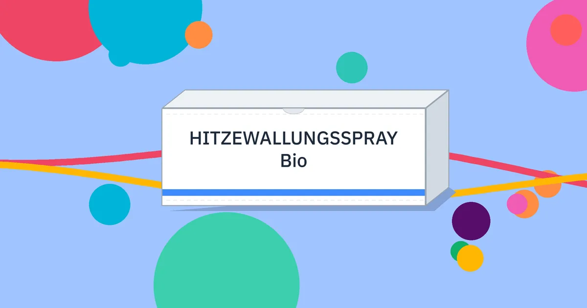 Symbolbild: Packung mit der Aufschrift HITZEWALLUNGSSPRAY Bio (PZN 19975833) – Verfügbarkeit und Bezug in Apotheken in Frankfurt am Main