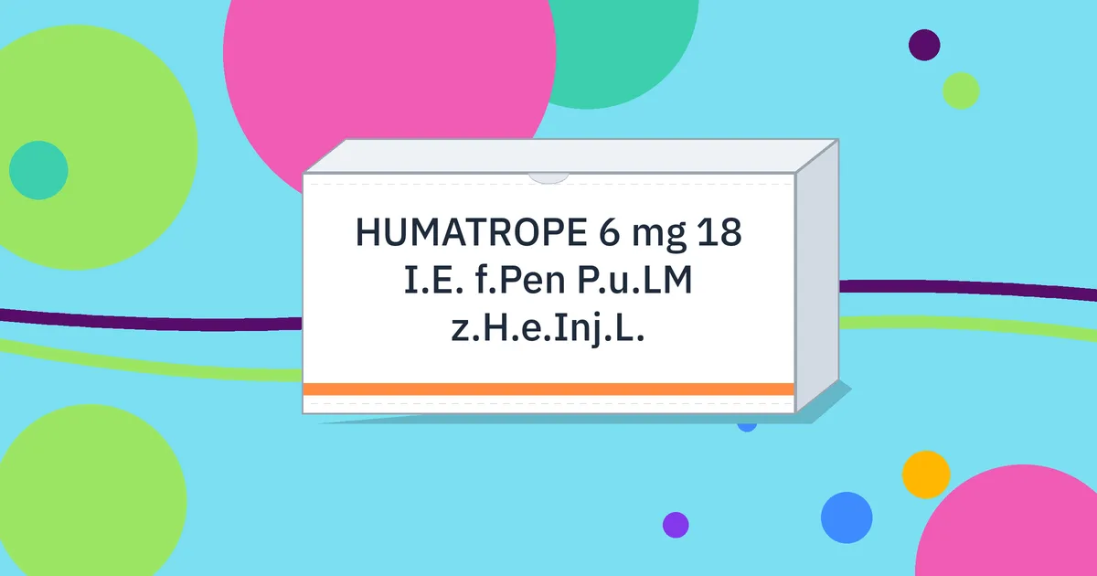 Symbolbild: Packung mit der Aufschrift HUMATROPE 6 mg 18 I.E. f.Pen P.u.LM z.H.e.Inj.L. (PZN 09895553) – Verfügbarkeit und Bezug in Apotheken in Frankfurt am Main
