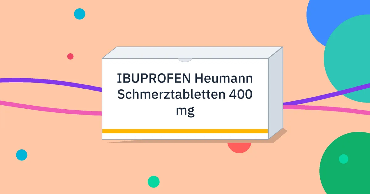 Symbolbild: Packung mit der Aufschrift IBUPROFEN Heumann Schmerztabletten 400 mg (PZN 10201099) – Verfügbarkeit und Bezug in Apotheken in Frankfurt am Main