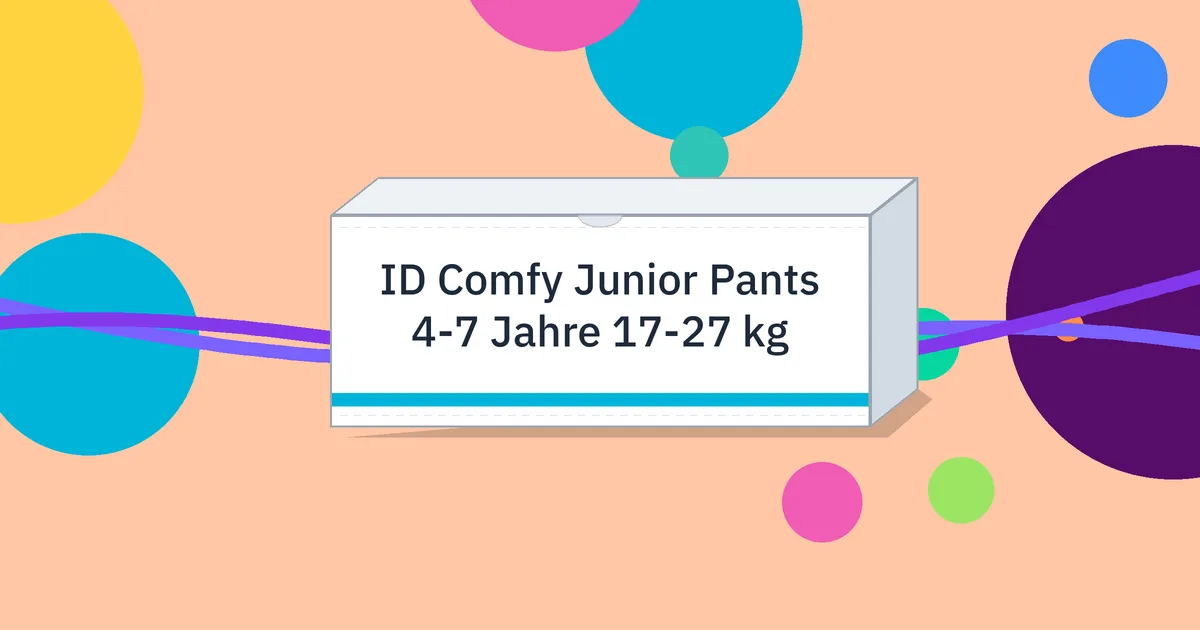 Symbolbild: Packung mit der Aufschrift ID Comfy Junior Pants 4-7 Jahre 17-27 kg (PZN 19367016) – Verfügbarkeit und Bezug in Apotheken in Frankfurt am Main