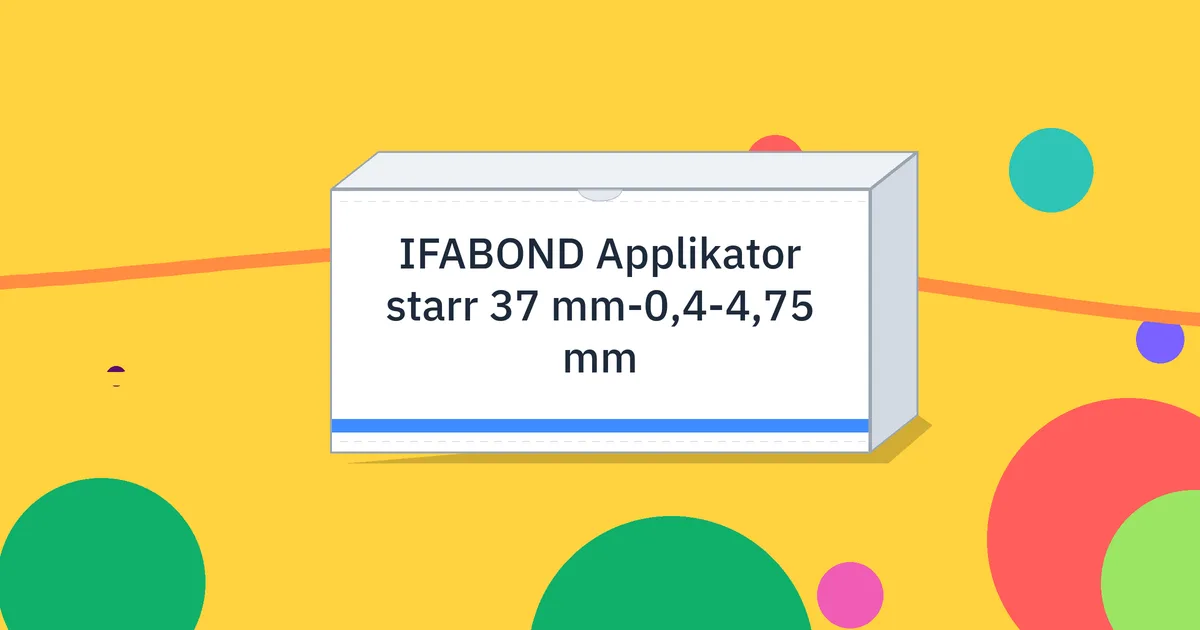 Symbolbild: Packung mit der Aufschrift IFABOND Applikator starr 37 mm-0,4-4,75 mm (PZN 19724858) – Verfügbarkeit und Bezug in Apotheken in Frankfurt am Main