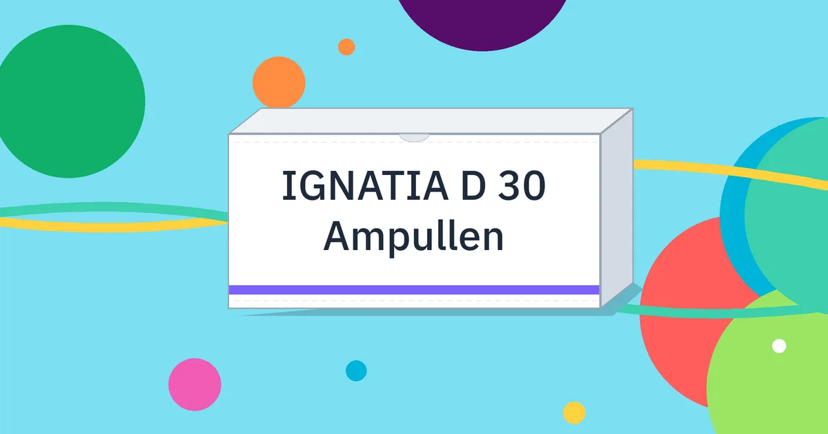 Symbolbild: Packung mit der Aufschrift IGNATIA D 30 Ampullen (PZN 11706542) – Verfügbarkeit und Bezug in Apotheken in Frankfurt am Main