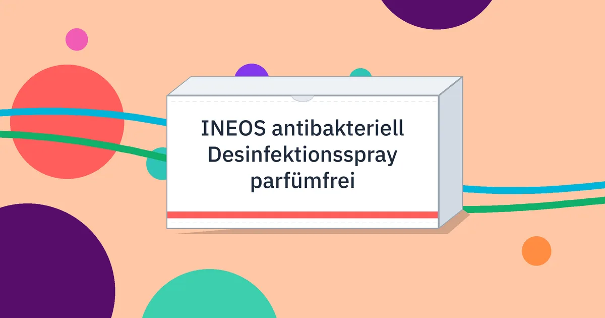 Symbolbild: Packung mit der Aufschrift INEOS antibakteriell Desinfektionsspray parfümfrei (PZN 19231742) – Verfügbarkeit und Bezug in Apotheken in Frankfurt am Main