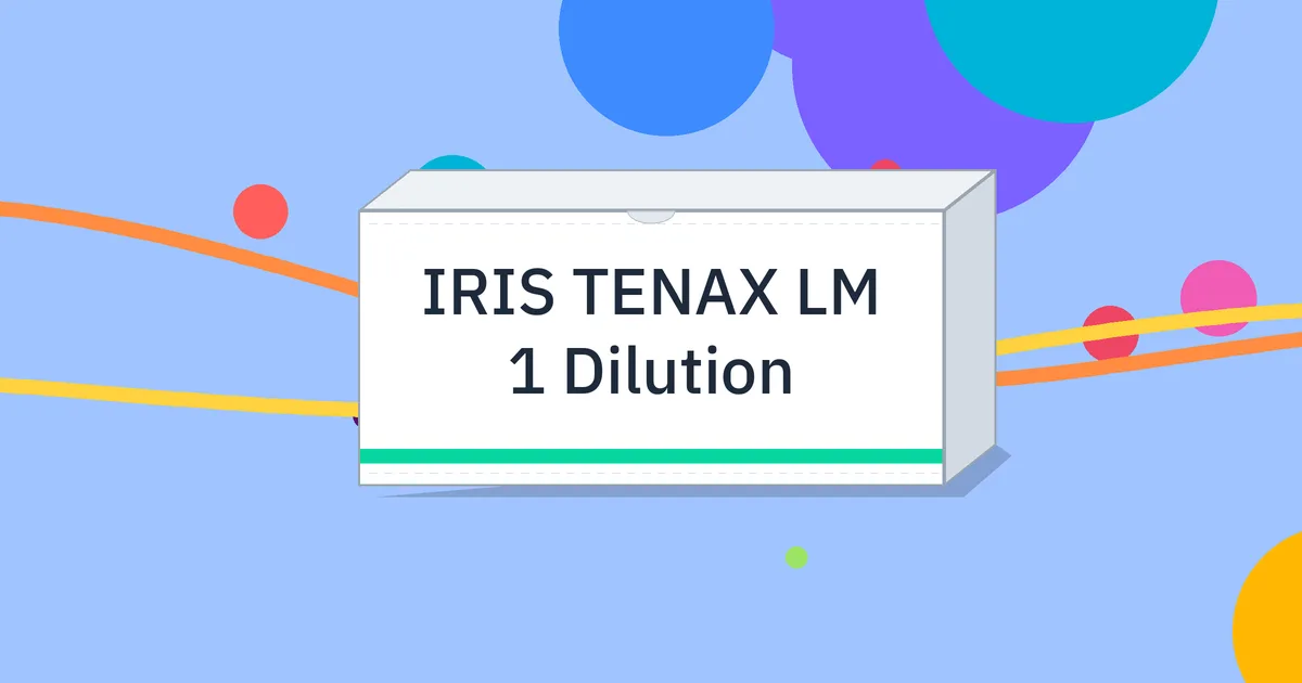 Symbolbild: Packung mit der Aufschrift IRIS TENAX LM 1 Dilution (PZN 12914225) – Verfügbarkeit und Bezug in Apotheken in Frankfurt am Main