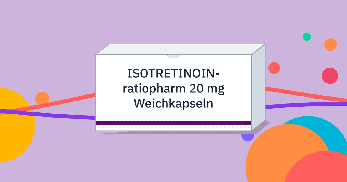 Symbolbild: Packung mit der Aufschrift ISOTRETINOIN-ratiopharm 20 mg Weichkapseln (PZN 02182152) – Verfügbarkeit und Bezug in Apotheken in Frankfurt am Main