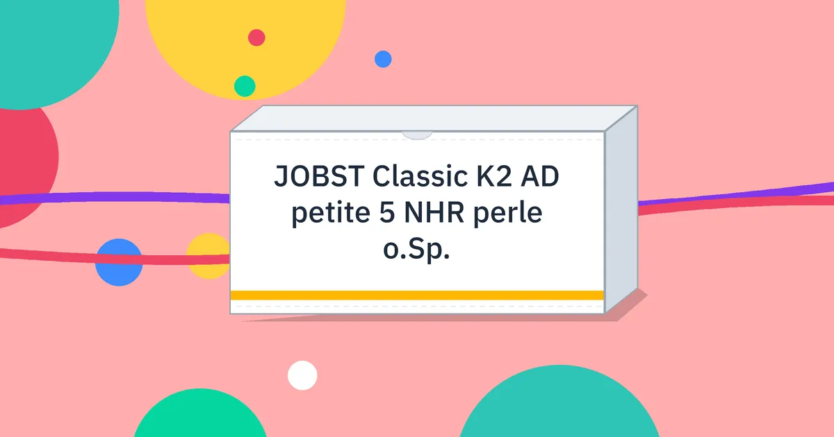 Symbolbild: Packung mit der Aufschrift JOBST Classic K2 AD petite 5 NHR perle o.Sp. (PZN 13061351) – Verfügbarkeit und Bezug in Apotheken in Frankfurt am Main