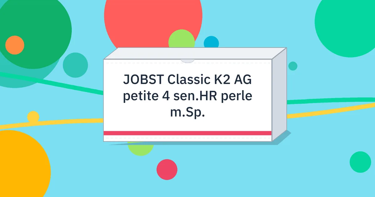 Symbolbild: Packung mit der Aufschrift JOBST Classic K2 AG petite 4 sen.HR perle m.Sp. (PZN 17961413) – Verfügbarkeit und Bezug in Apotheken in Frankfurt am Main