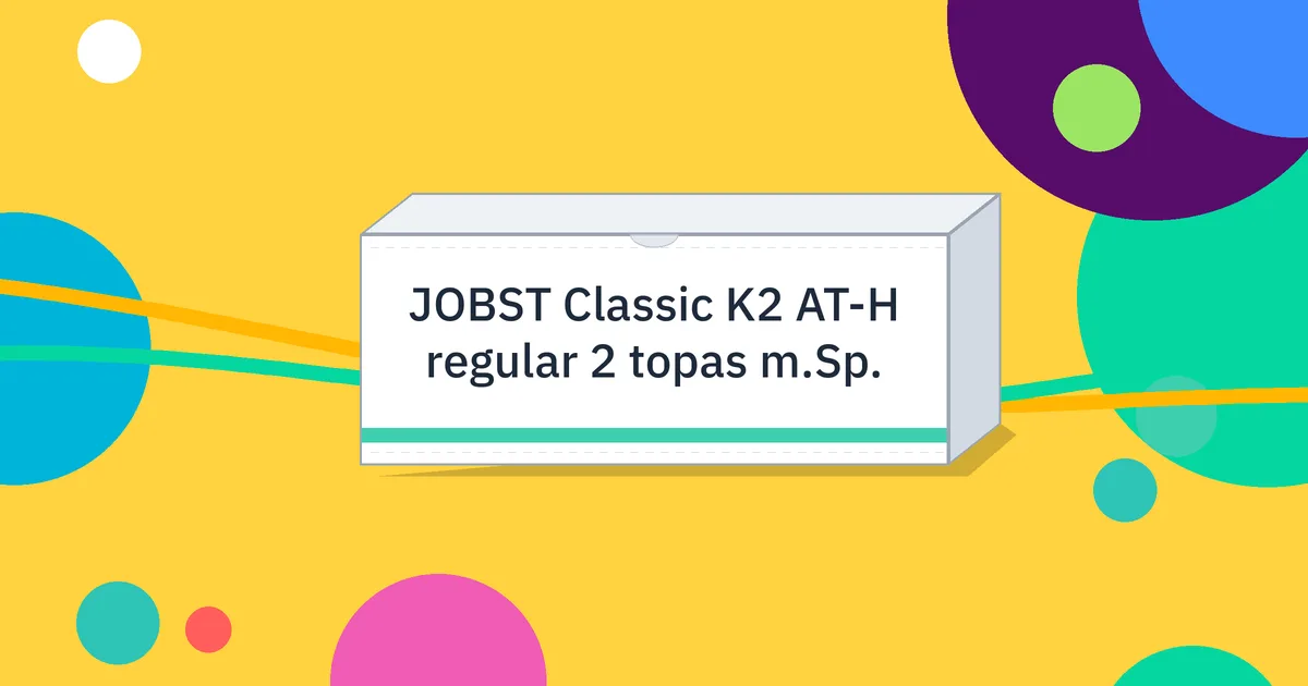 Symbolbild: Packung mit der Aufschrift JOBST Classic K2 AT-H regular 2 topas m.Sp. (PZN 13068873) – Verfügbarkeit und Bezug in Apotheken in Frankfurt am Main