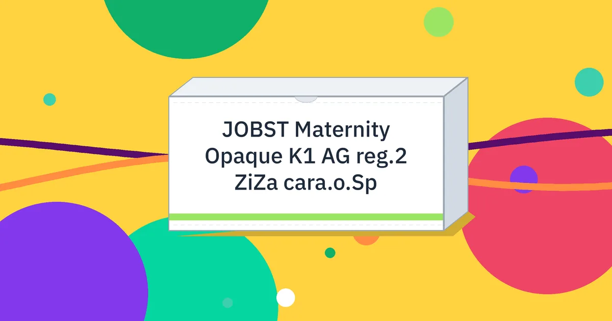 Symbolbild: Packung mit der Aufschrift JOBST Maternity Opaque K1 AG reg.2 ZiZa cara.o.Sp (PZN 15849913) – Verfügbarkeit und Bezug in Apotheken in Frankfurt am Main